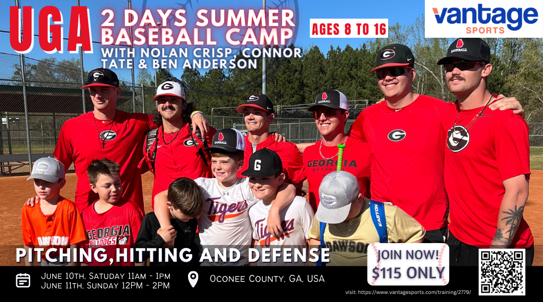 2 Day Summer Baseball Camp with 3 UGA players Connor Tate, Ben Anderson ...