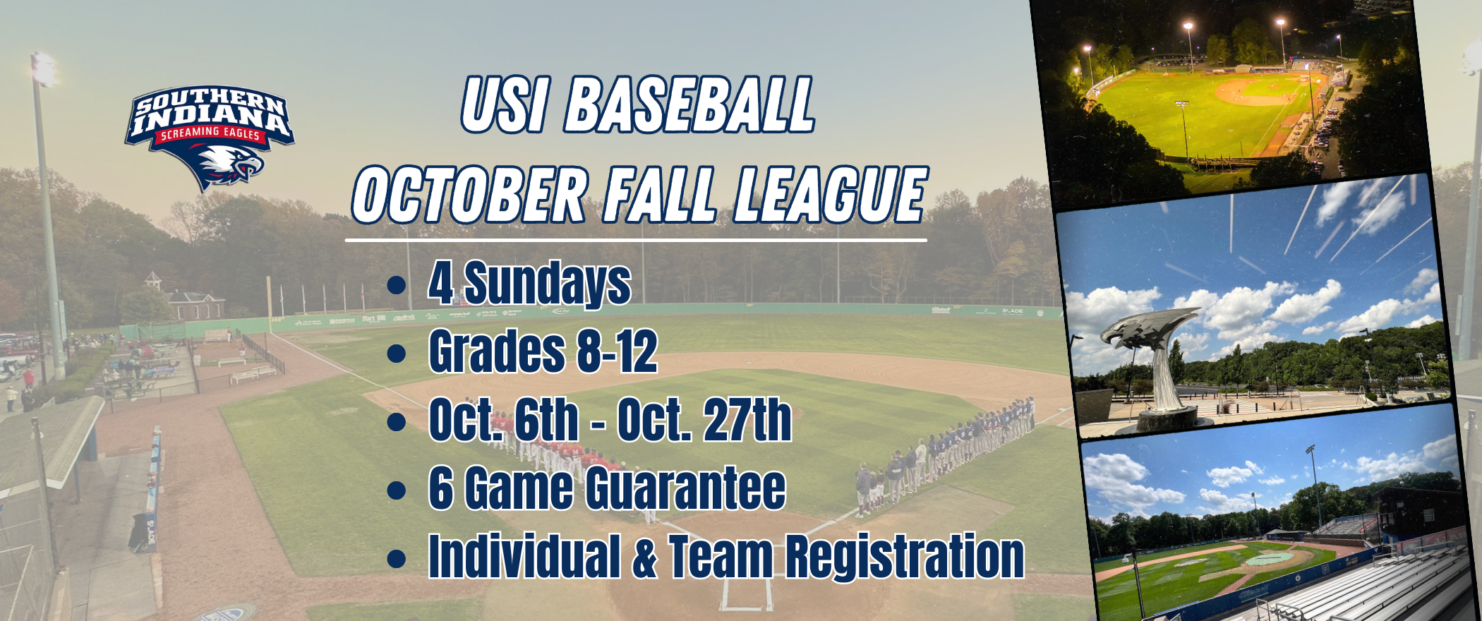 USI Baseball – October Fall League - Register Today