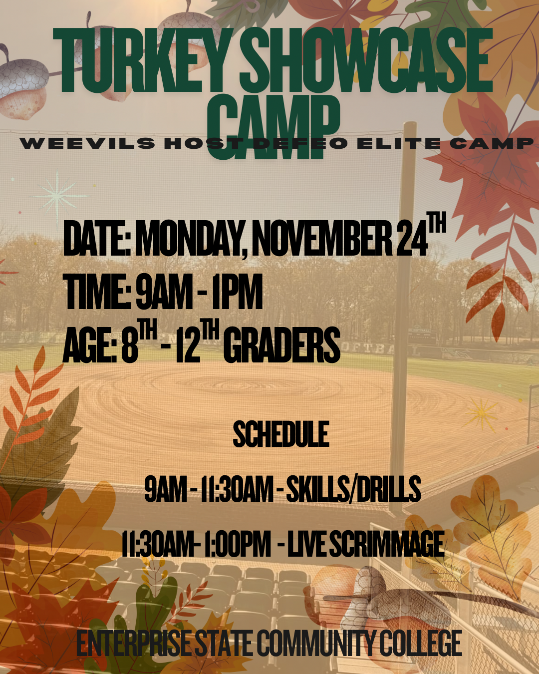 DeFeo Elite Prospect Camp – Enterprise State Community College – Turkey ...